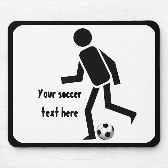 Soccer player and ball custom gift mouse pad | Zazzle