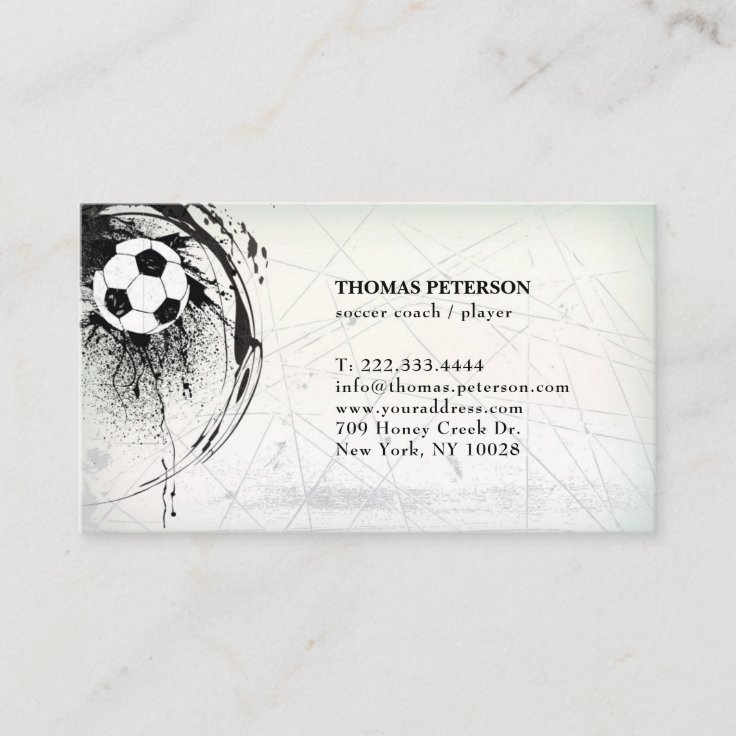 Soccer Player Coach Football Ball Decorated Card | Zazzle