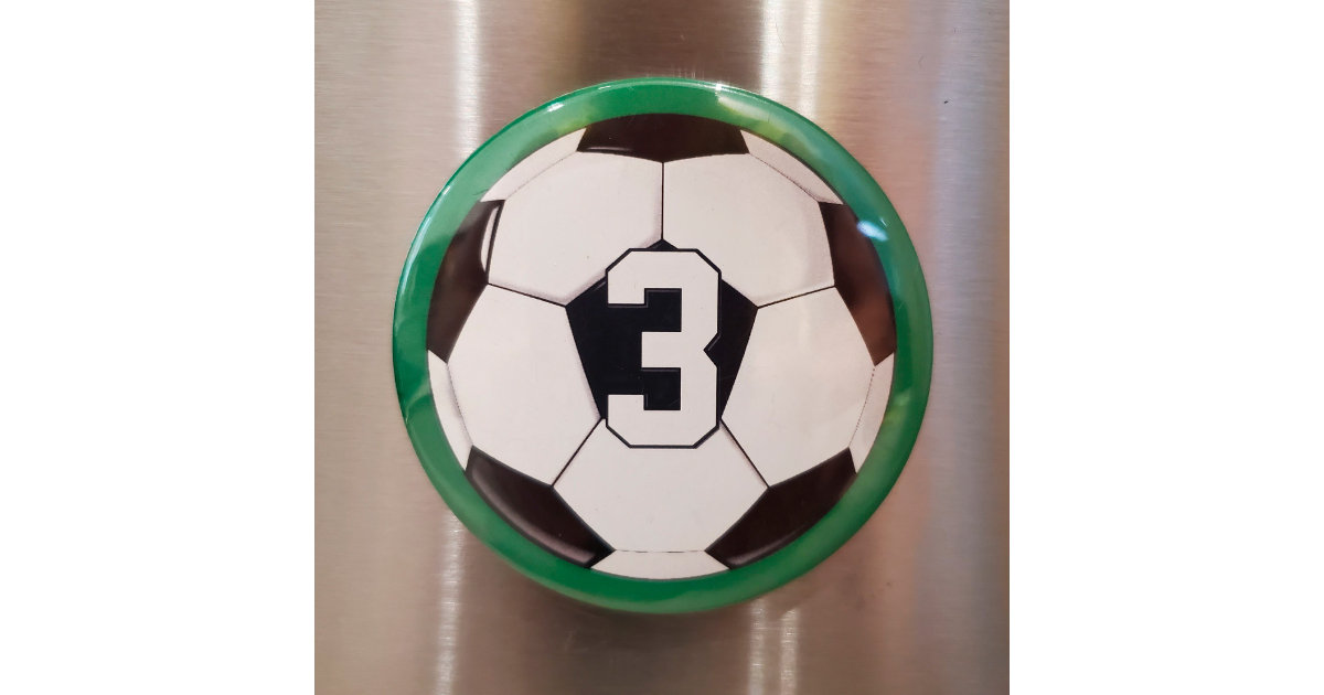 Soccer Player Custom Jersey Number/Initials Sports Magnet | Zazzle