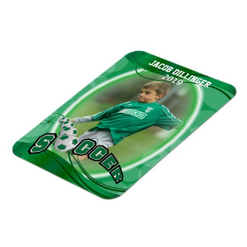 Soccer Player - Decorative Photo Print Template Magnet | Zazzle