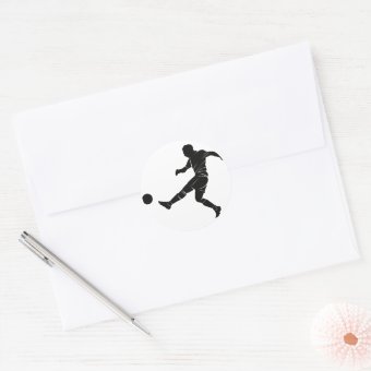 Soccer Player Football Sports Ball Game Kick Classic Round Sticker | Zazzle