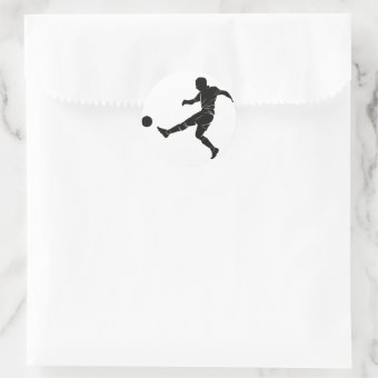 Soccer Player Football Sports Ball Game Kick Classic Round Sticker | Zazzle