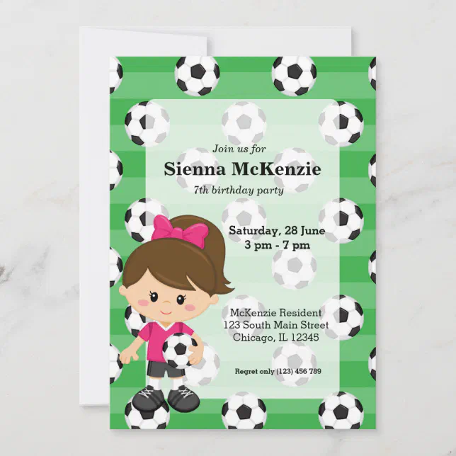 Soccer player invitation | Zazzle