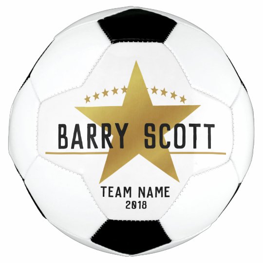Soccer player name personalised soccer ball | Zazzle.com
