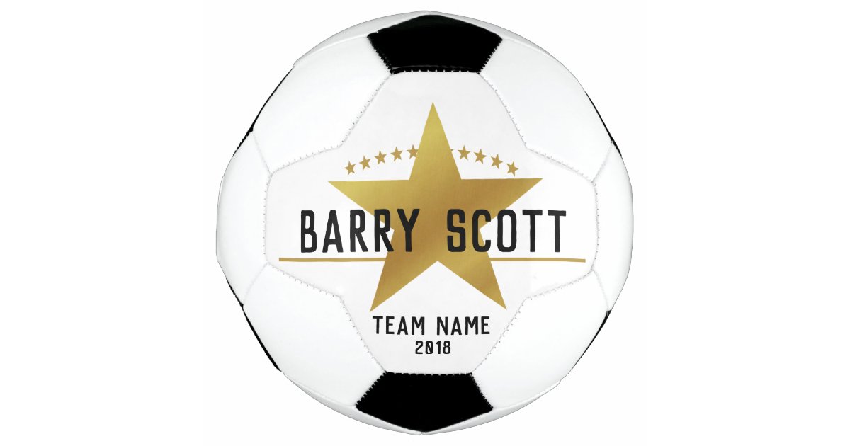 Soccer player name personalised soccer ball | Zazzle