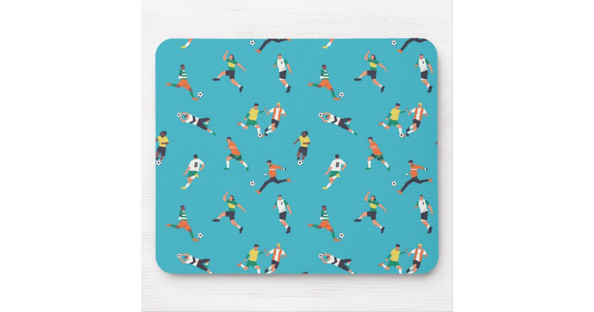 Soccer Player Pattern Mouse Pad | Zazzle