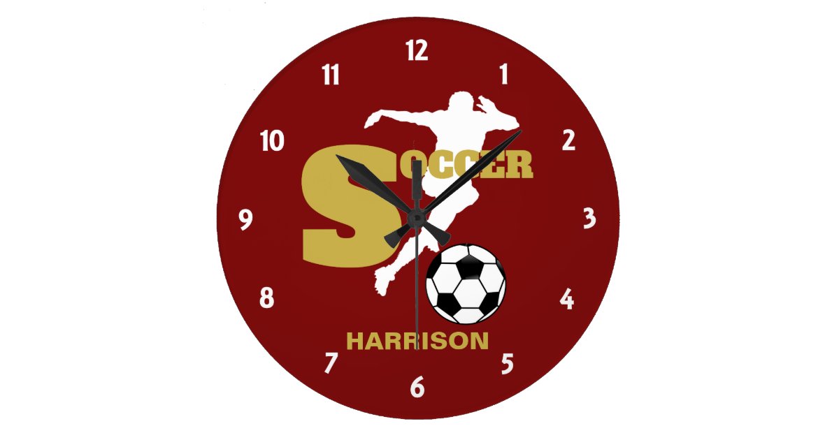 Soccer Player Personalized Graphic Large Clock | Zazzle.com