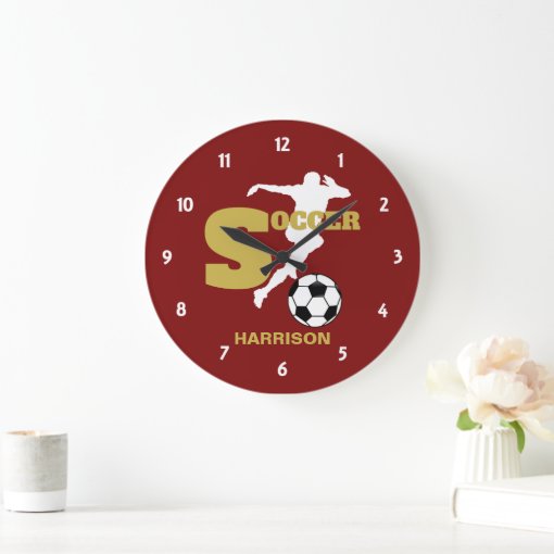 Soccer Player Personalized Graphic Large Clock | Zazzle