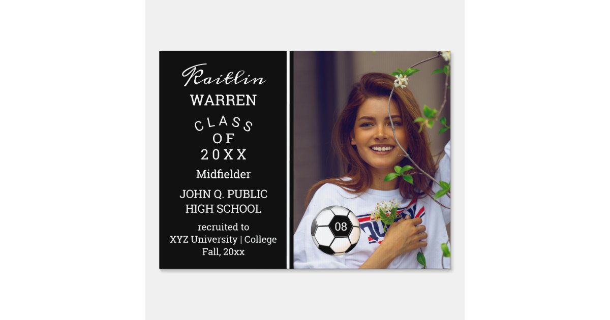 Soccer Player Photo Graduation Sign | Zazzle
