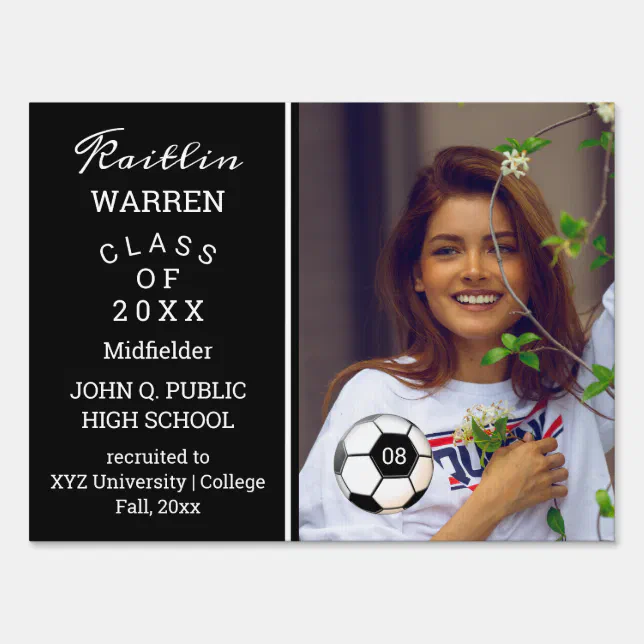Soccer Player Photo Graduation Sign | Zazzle