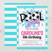 Soccer Pool Party Birthday Invitation | Zazzle