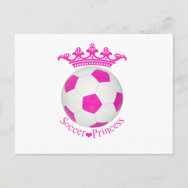 Soccer Princess, Pink Soccer ball Postcard | Zazzle