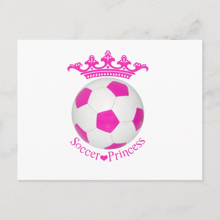 Soccer Princess, Pink Soccer ball Postcard | Zazzle