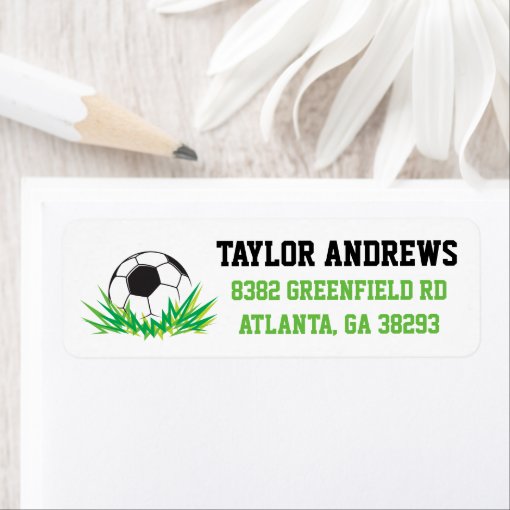 Soccer Return Address Labels | Zazzle