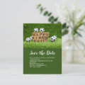 Soccer save the date ball for Birthday Party Postcard | Zazzle
