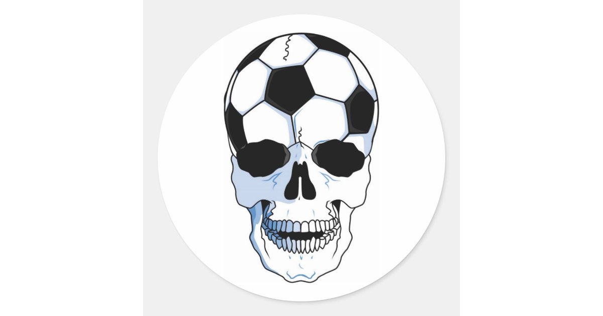 Soccer Skull (Football Skull) Classic Round Sticker | Zazzle.com