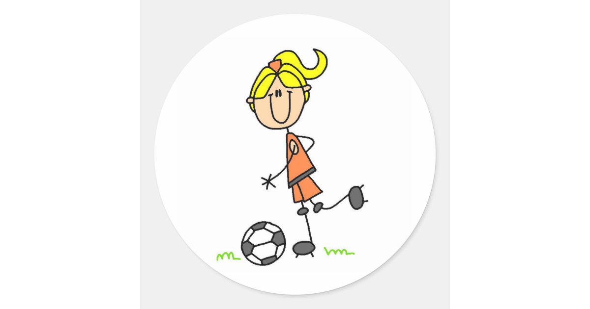Soccer Stick Figure Sticker | Zazzle