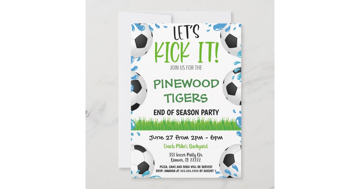Soccer Team Party Invitation | Zazzle