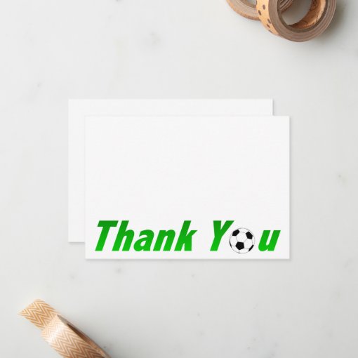 Soccer Thank you note cards | Zazzle