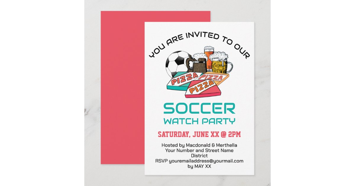 SOCCER WATCH PARTY Invitation | Zazzle