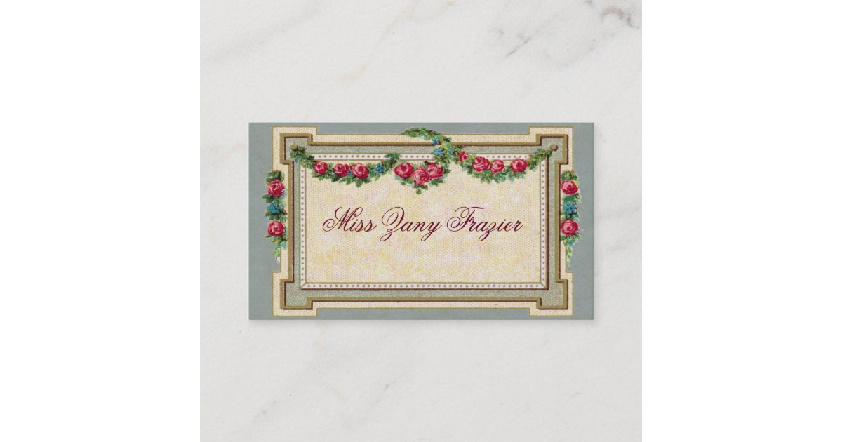 Social Calling Card, Antique Roses | Zazzle