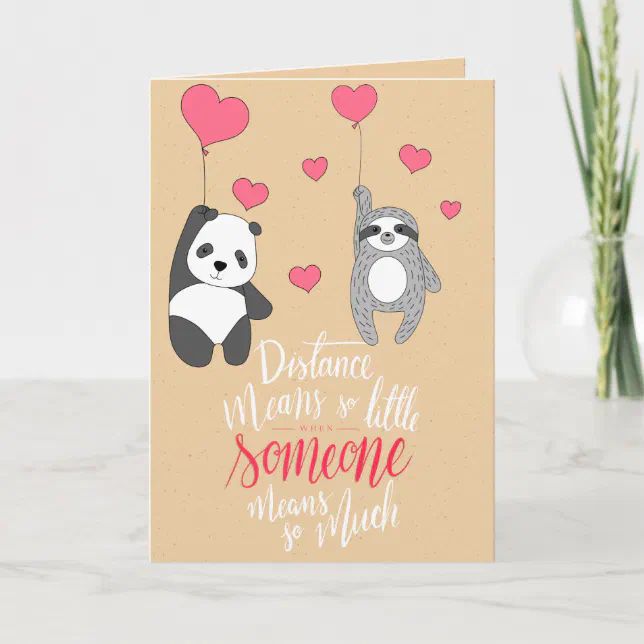 Social Distance Animals Valentine Card | Zazzle
