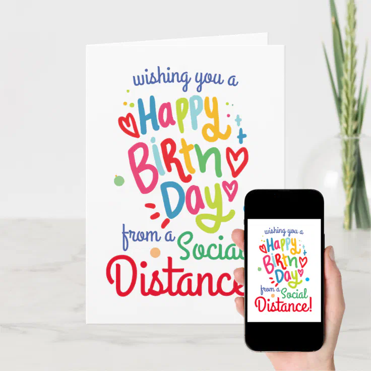 Social Distance Birthday Card | Zazzle