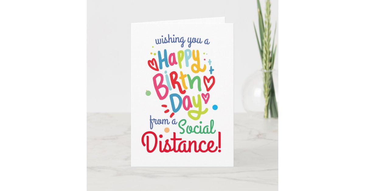 Social Distance Birthday Card | Zazzle