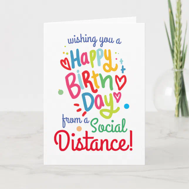 Social Distance Birthday Card | Zazzle