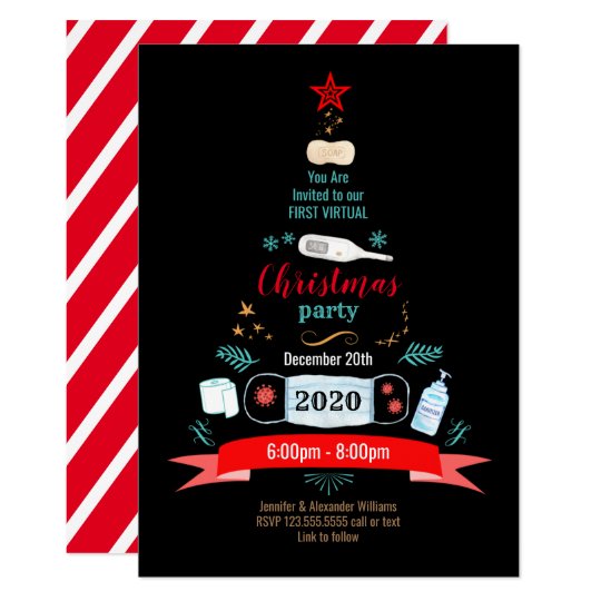 Social Distance Christmas Party Invitation | Zazzle.com