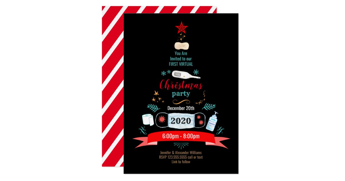 Social Distance Christmas Party Invitation | Zazzle.com