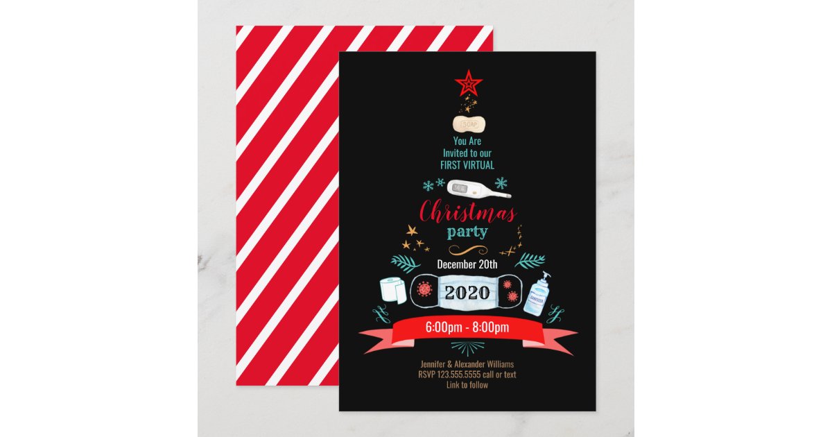 Social Distance Christmas Party Invitation | Zazzle