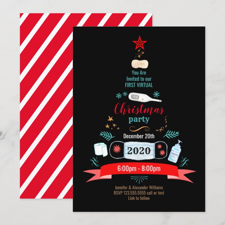 Social Distance Christmas Party Invitation | Zazzle