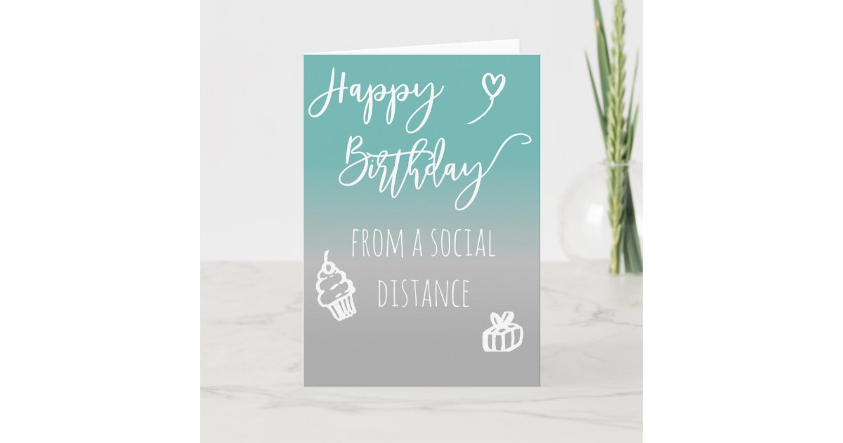 Social Distance Happy Birthday Card | Zazzle