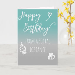 Social Distance Happy Birthday Card | Zazzle