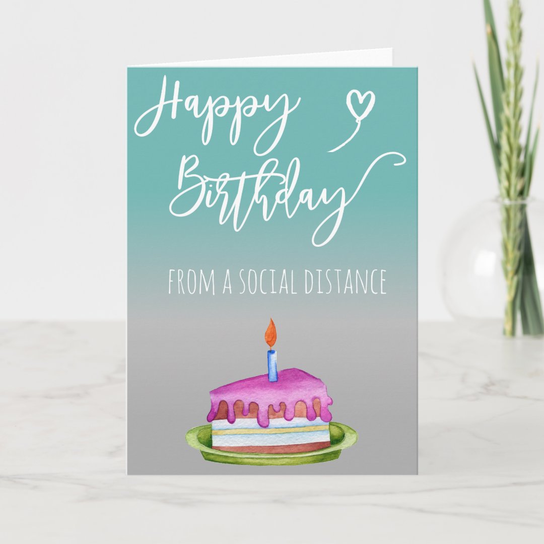 Social Distance Happy Birthday Covid-19 Card | Zazzle