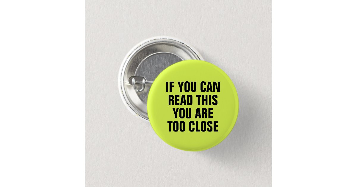 Social Distance Neon Green Button | Zazzle