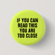 Social Distance Neon Green Button | Zazzle