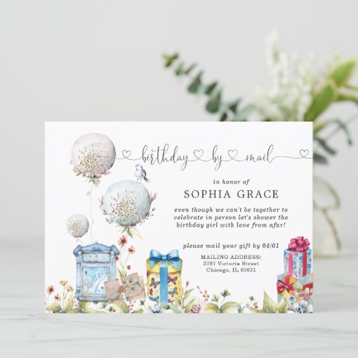 Social Distancing Birthday by Mail Invitation | Zazzle