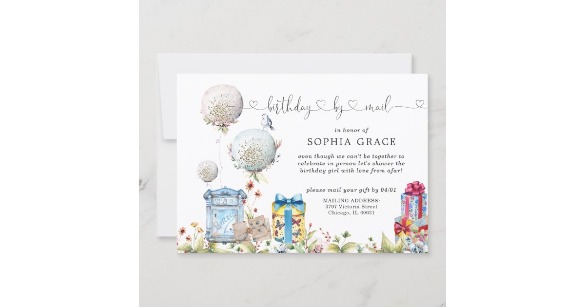 Social Distancing Birthday by Mail Invitation | Zazzle