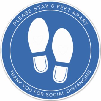 Social Distancing Blue Floor Marker Sticker | Zazzle