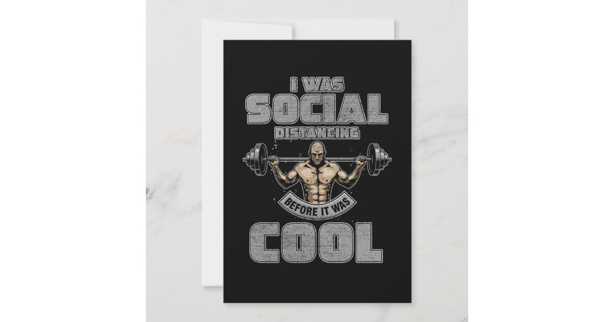Social Distancing Body Building Gym Fitness Gift Invitation | Zazzle