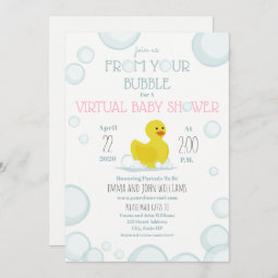 Social Distancing Bubble Virtual Baby Shower Invitation | Zazzle