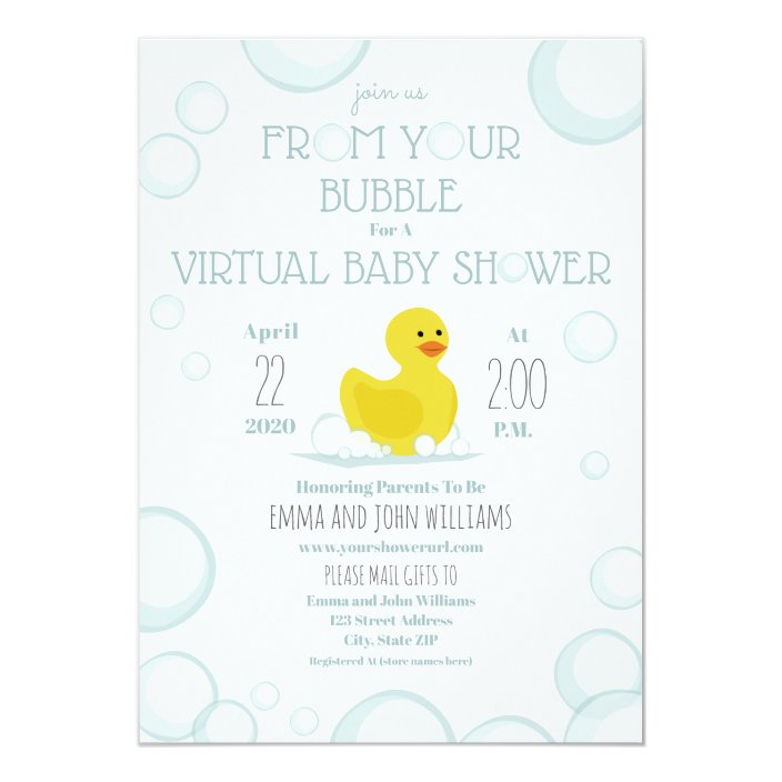 Social Distancing Bubbles Virtual Baby Shower Invitation | Zazzle.com