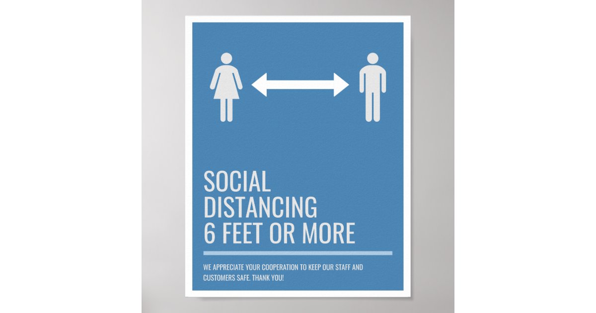Social Distancing Business Signage Poster | Zazzle