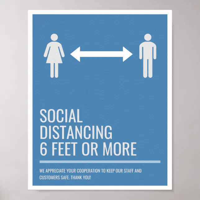 Social Distancing Business Signage Poster | Zazzle