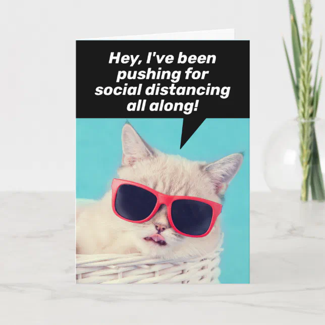 Social Distancing Cat- Encouragement and Coping Card | Zazzle