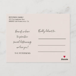 Social distancing coronavirus love typography postcard | Zazzle