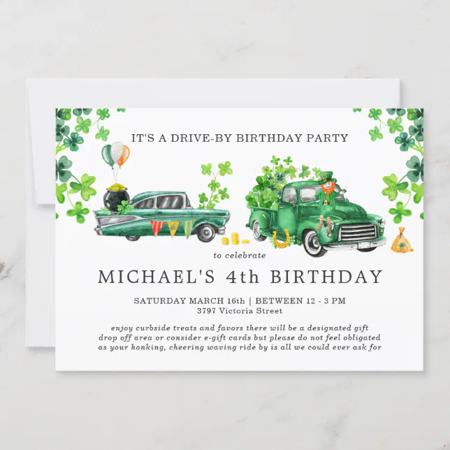 Social Distancing Drive-By Birthday Invitation | Zazzle