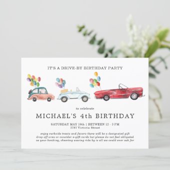 Social Distancing Drive-By Birthday Invitation | Zazzle